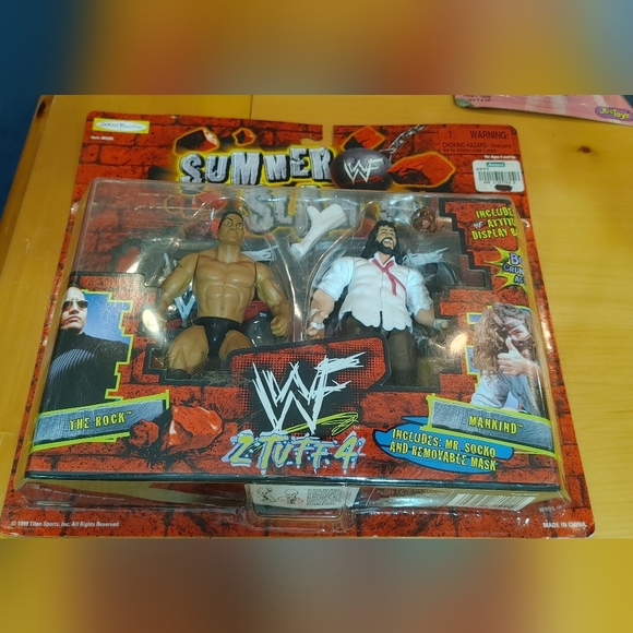 WWE | Toys | Summer Slam 99 2 Tuff 5 The Rock Vs Mankind Pack Action ...